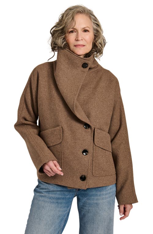 BERNARDO Bernardo Funnel Neck Wool Blend Coat